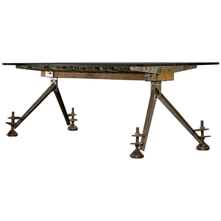 Heavy Metal Dining Table, circa 1978 at 1stDibs