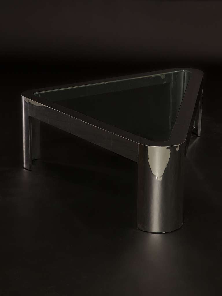 Large and Low Chrome and Glass Pace Coffee Table, circa 1970s For Sale at 1stDibs