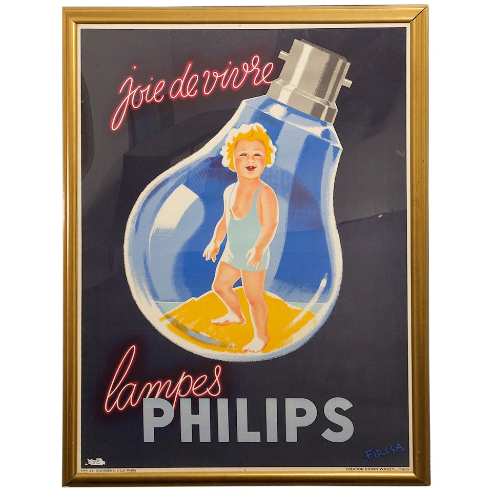 Large Philips Lampes Poster For Sale at 1stDibs | lampes philips