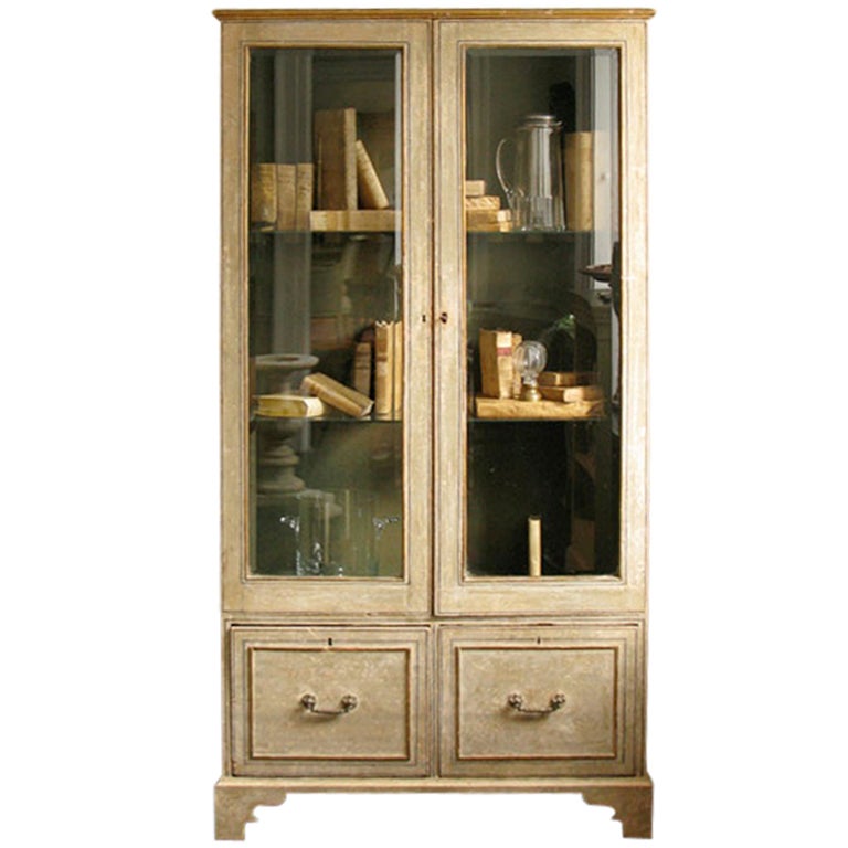 Rare 19th cent Original Paint Gun Cabinet / Display Cabinet at 1stDibs