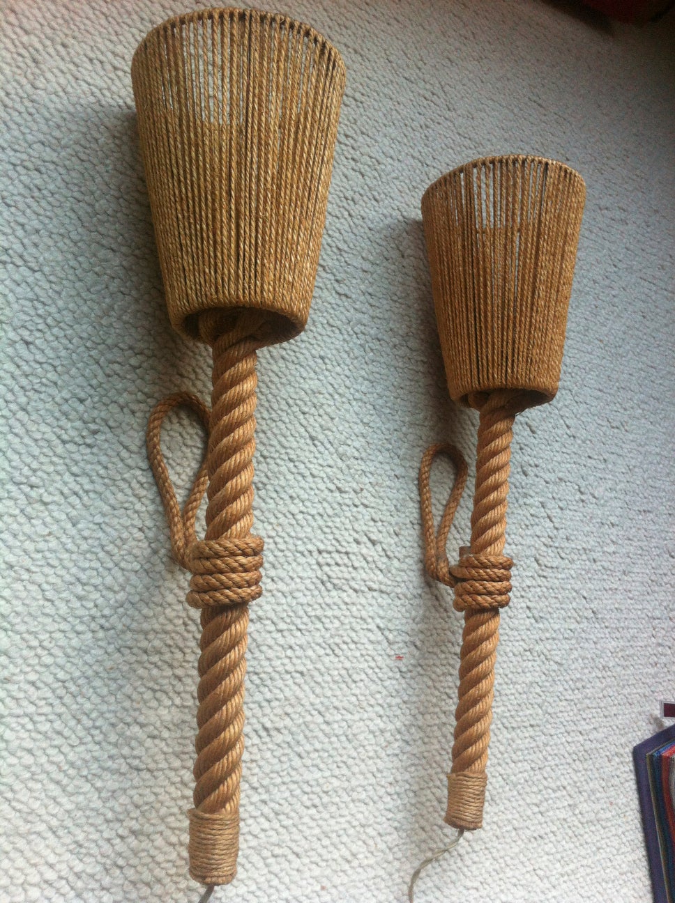 Pair of 1950s French Riviera Rope Sconces in Perfect Vintage Condition ...