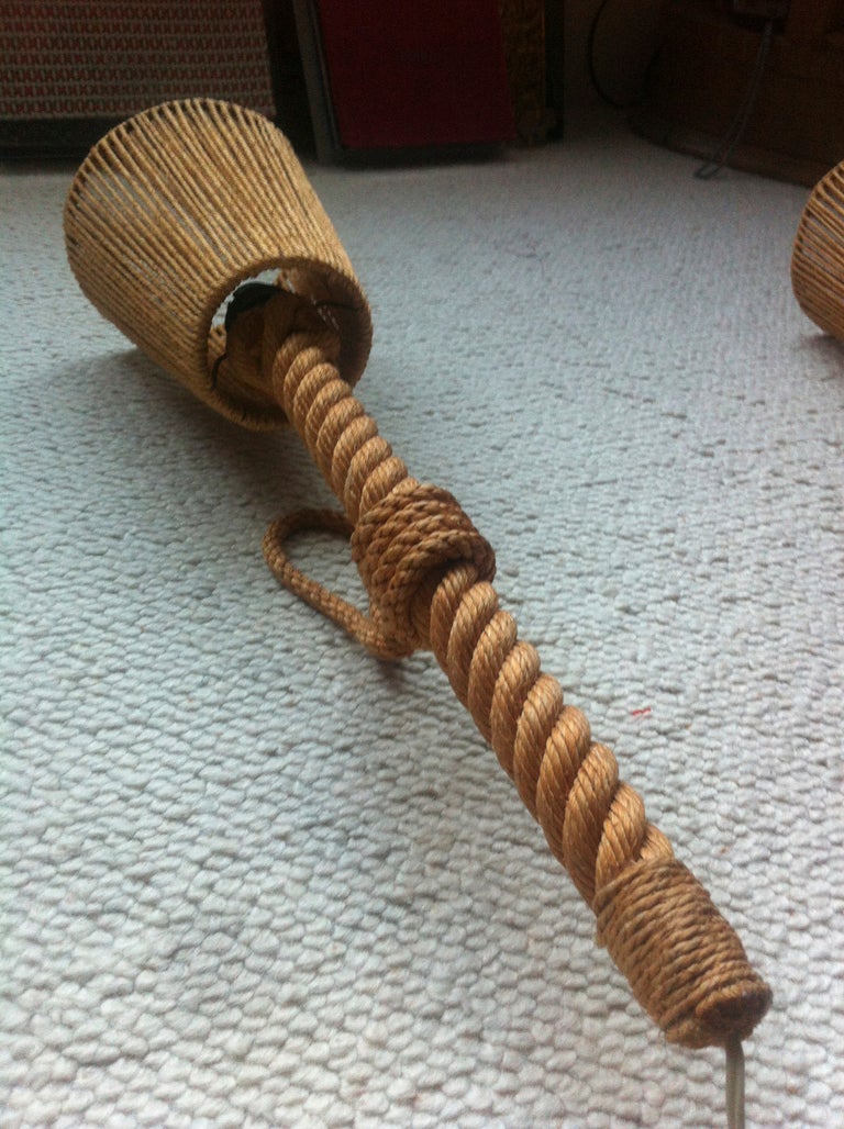 Pair of 1950s French Riviera Rope Sconces in Perfect Vintage Condition at 1stDibs