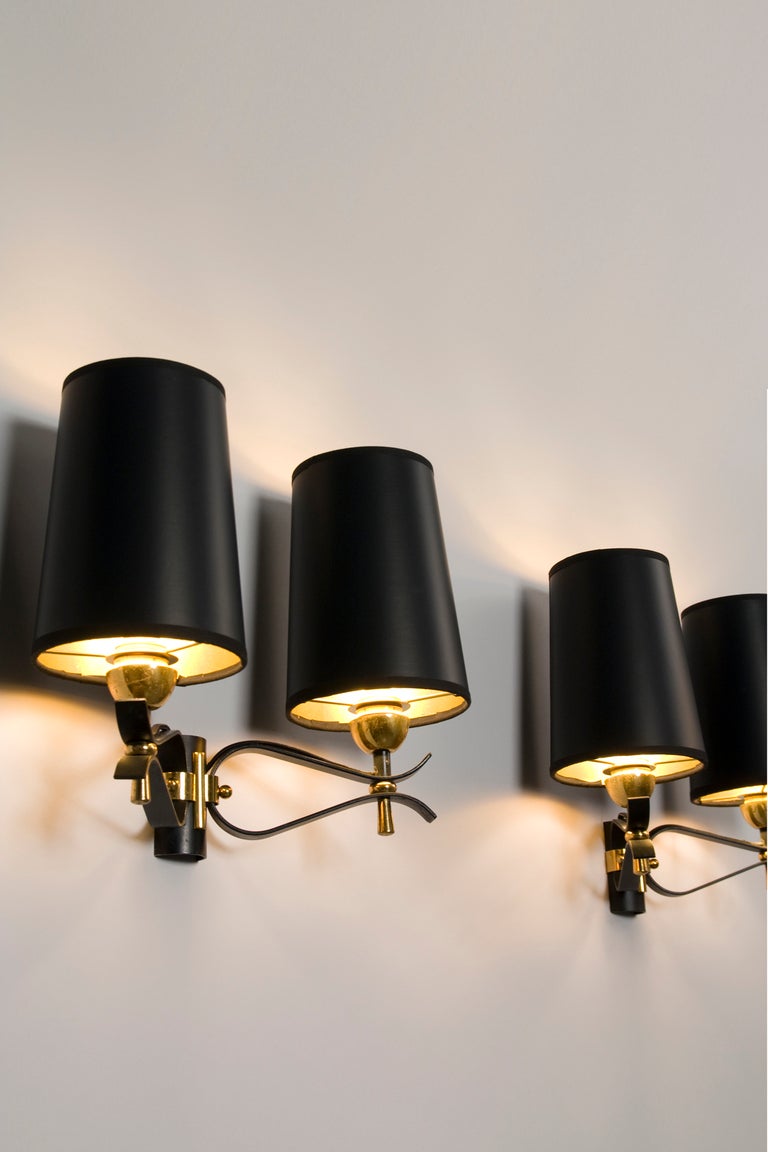 Looped Iron Two Arm Wall Sconces, Pair at 1stDibs