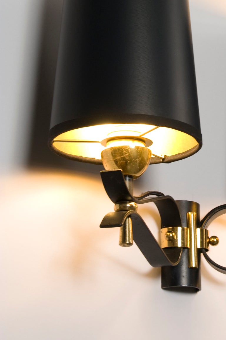 Looped Iron Two Arm Wall Sconces, Pair at 1stDibs