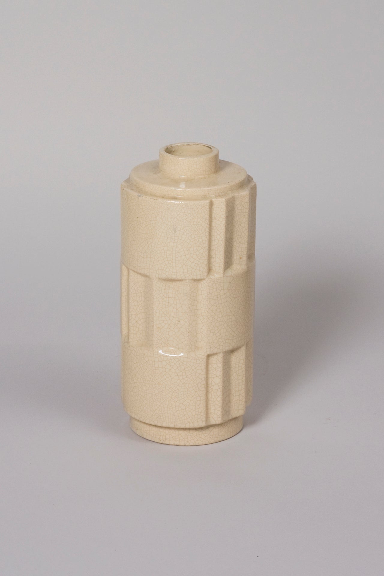 Geometric Form Ceramic Vase by Robert Lallemant at 1stDibs
