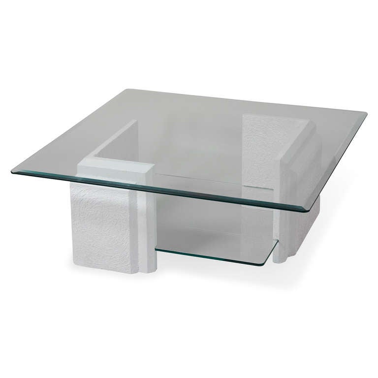 Stone and Glass Coffee Table at 1stDibs