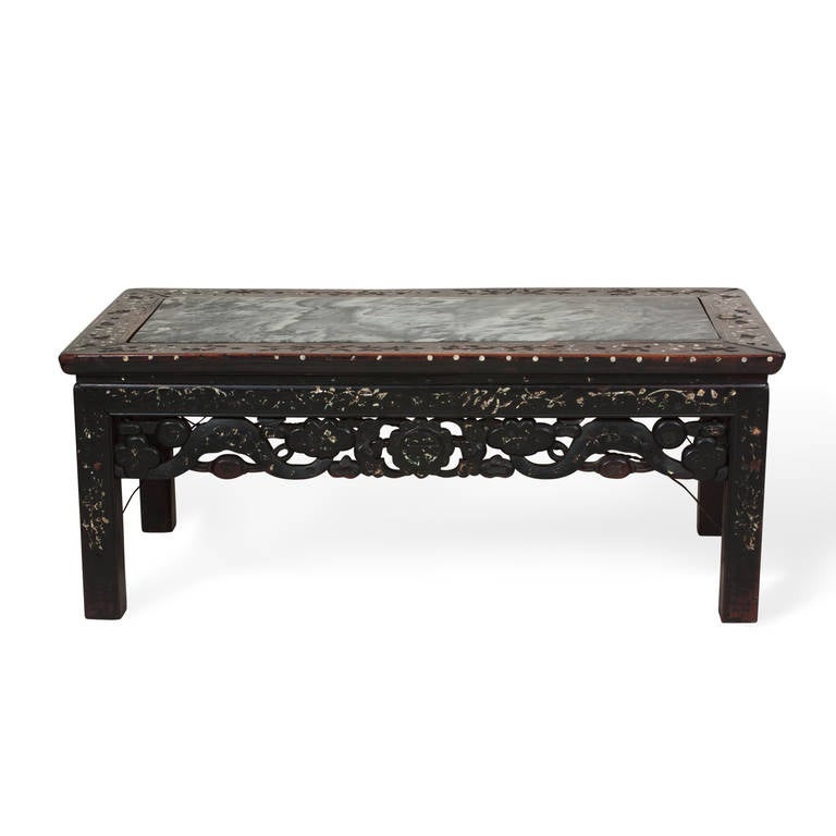 Marble Inlay Coffee Table at 1stDibs