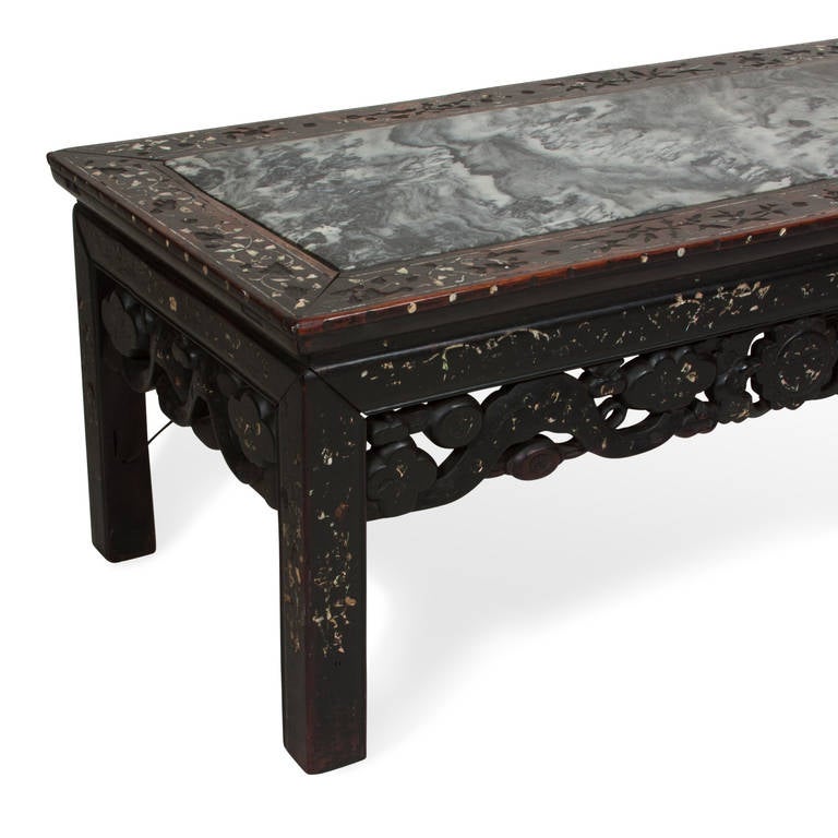 Marble Inlay Coffee Table at 1stDibs