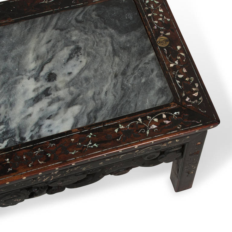 Marble Inlay Coffee Table at 1stDibs