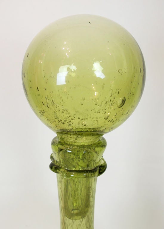 Tall French Glass Decanter by Biot For Sale at 1stDibs