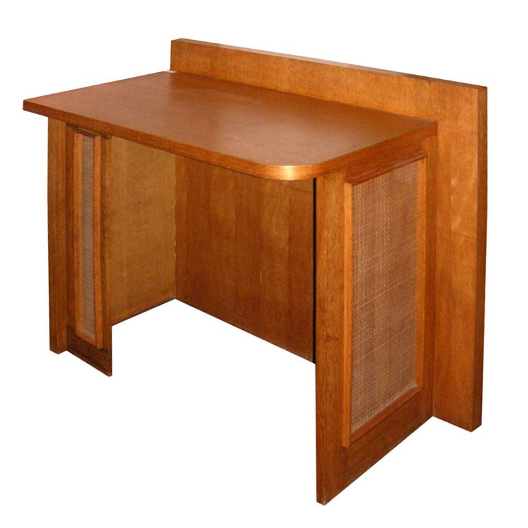 Jean Royère oak desk at 1stDibs