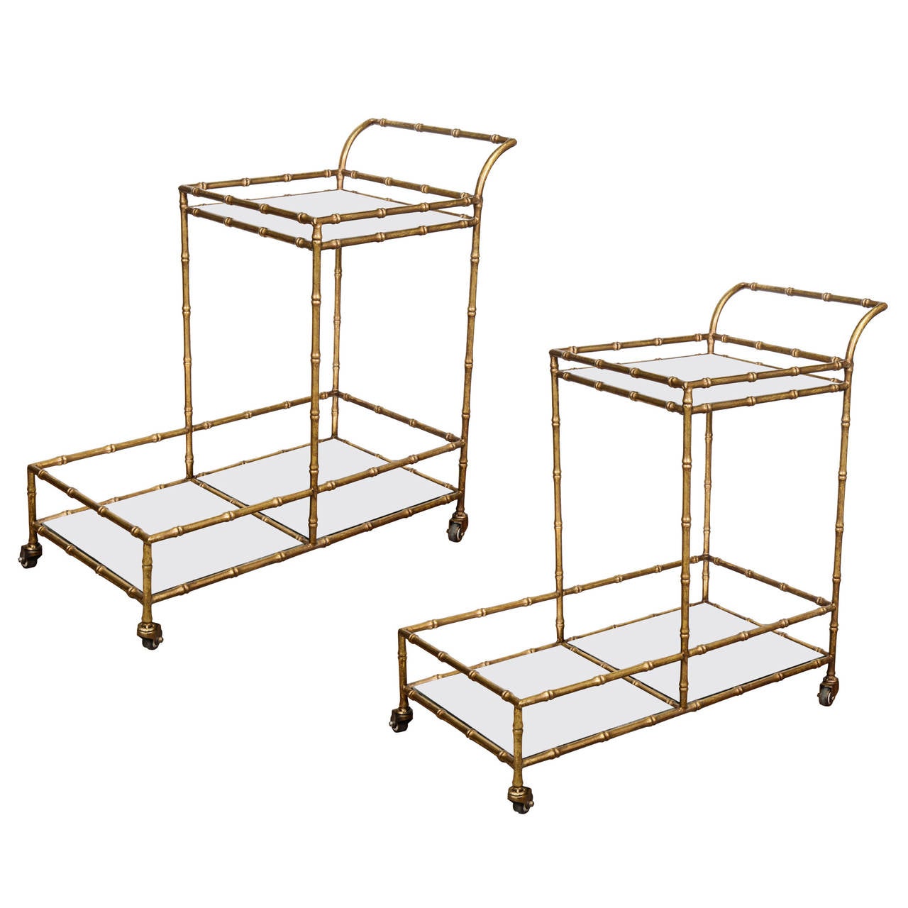 Pair of Tables Rolling on Wheels at 1stDibs