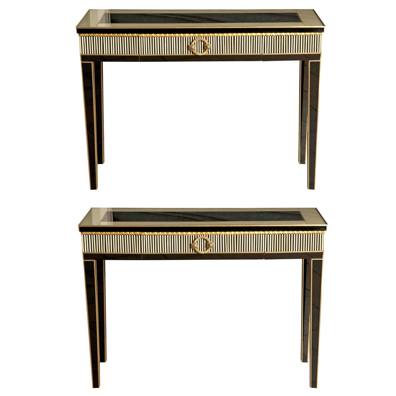 Pair of All-Mirror Console Tables, Paris, 1970 at 1stDibs