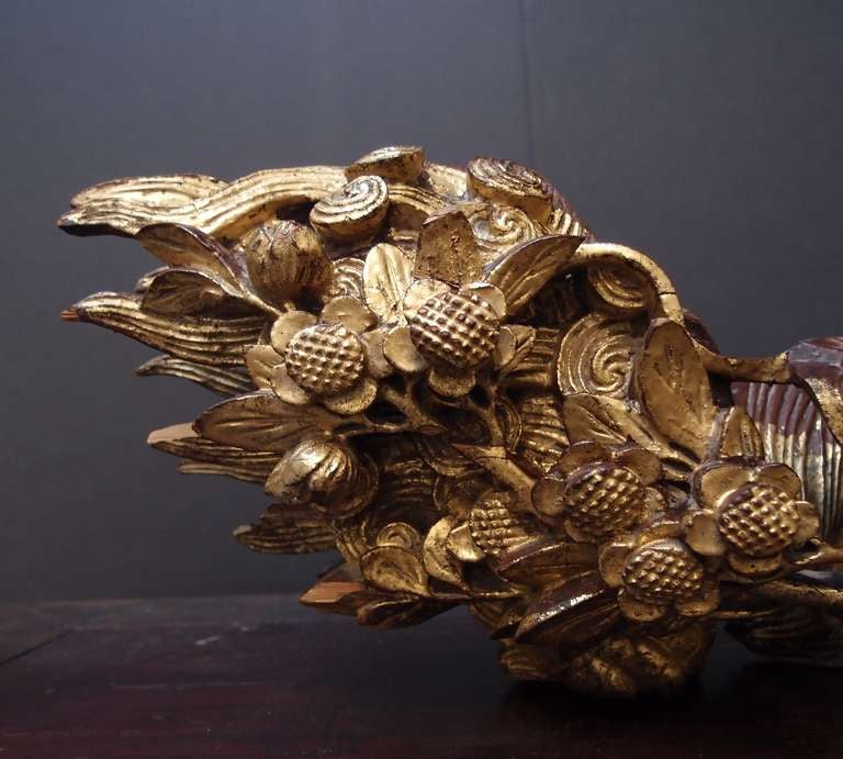 A Pair of Chinese Carved and Gilt Wood Dragons at 1stDibs