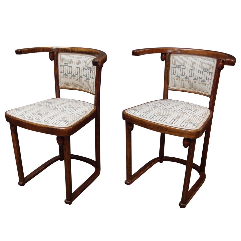 A Pair of Josef Hoffmann Fledermaus Side Chairs at 1stDibs