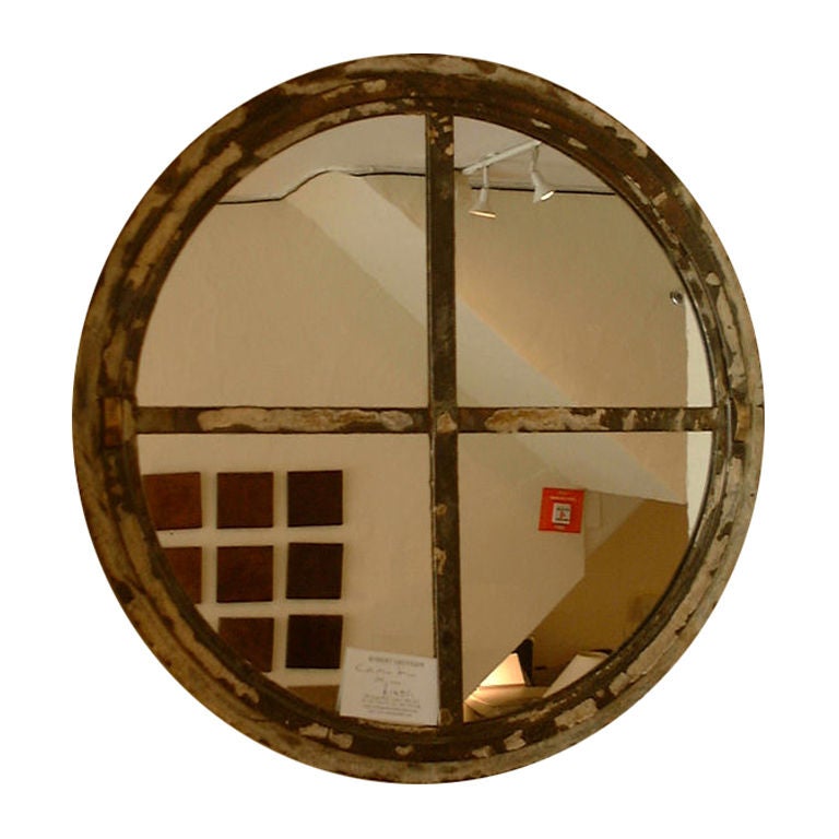 Circular Iron Mirrored Window For Sale at 1stDibs