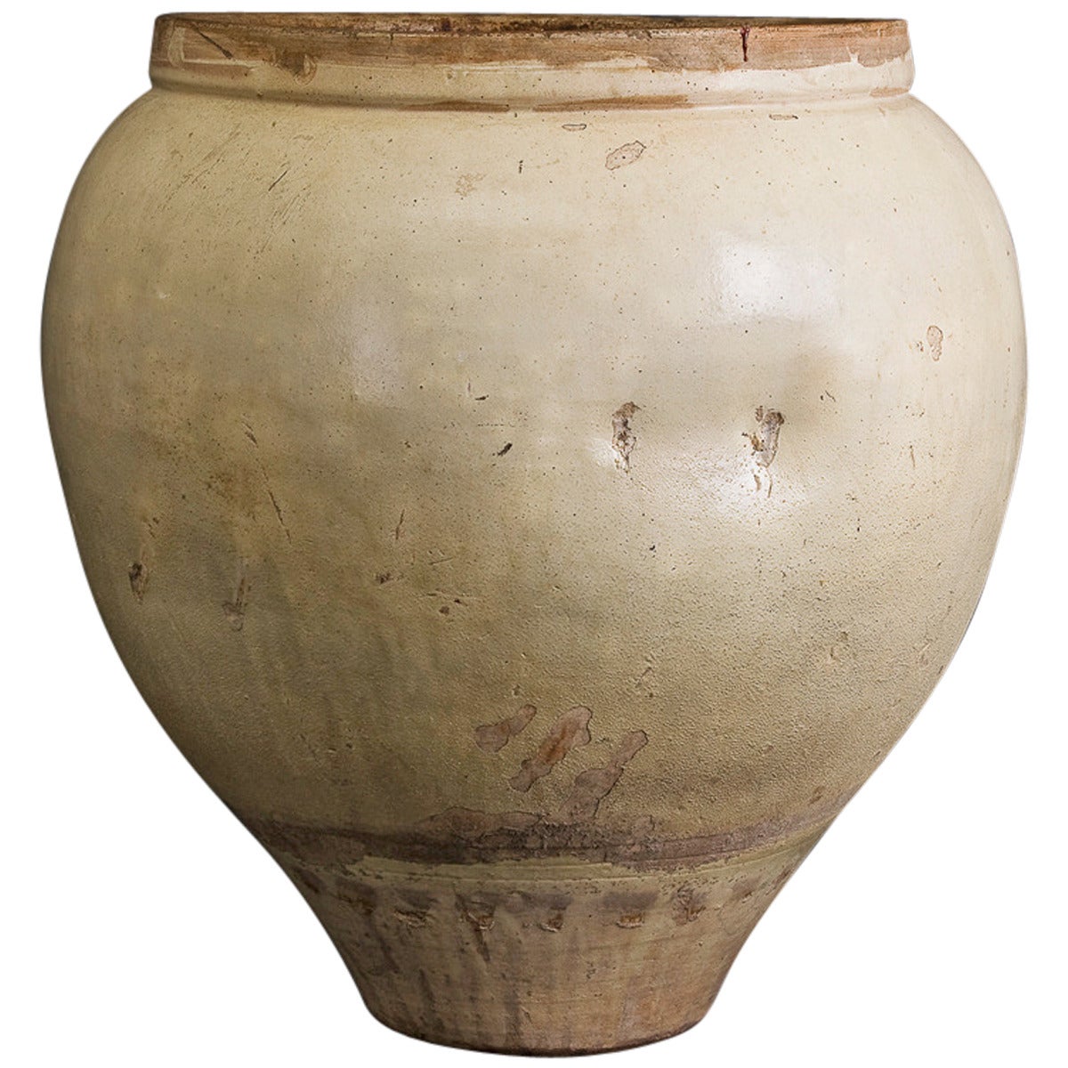 Cream-Glazed Pot For Sale at 1stDibs