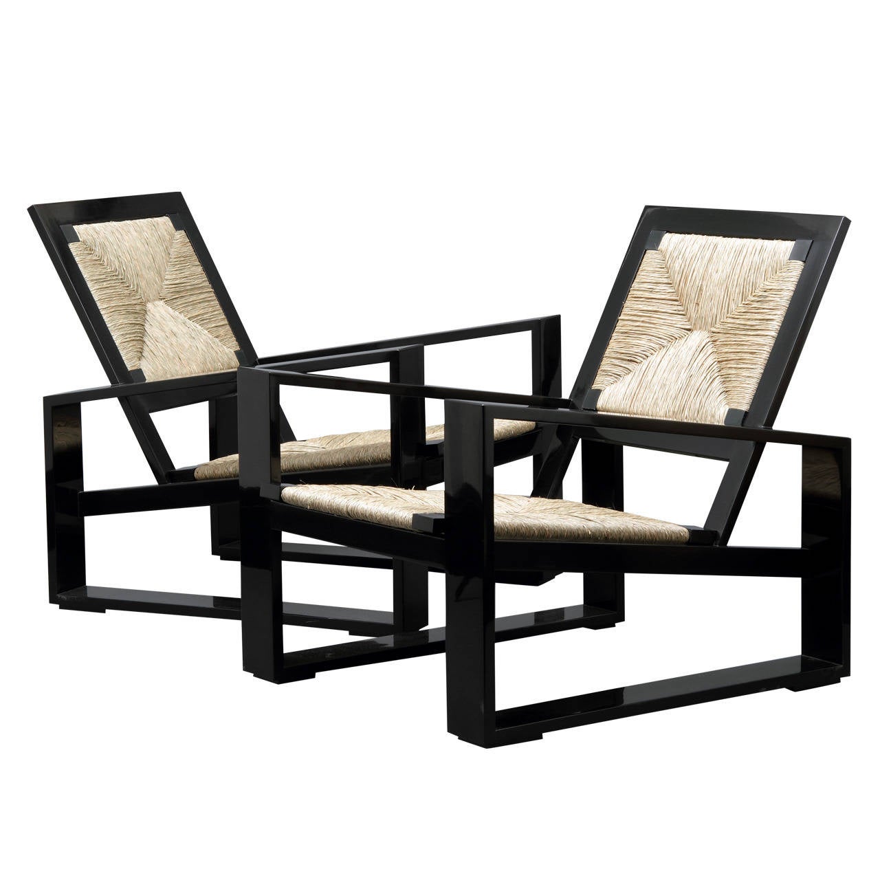 Black Lacquered JC Chairs by Ciancimino at 1stDibs