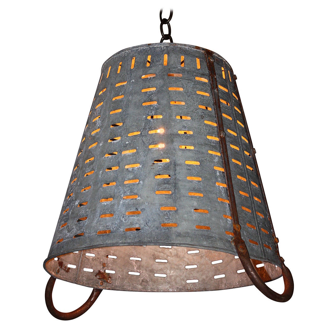 Hanging Olive Basket Light For Sale at 1stDibs