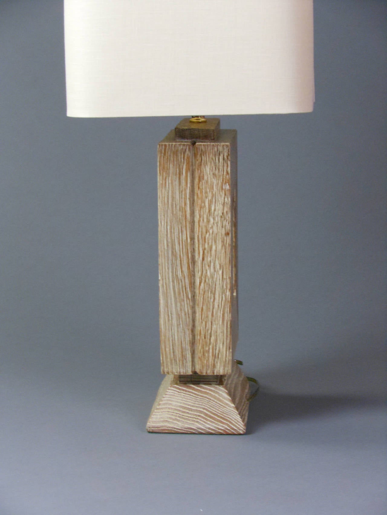 A Mid-Century Cerused Oak Lamp at 1stDibs
