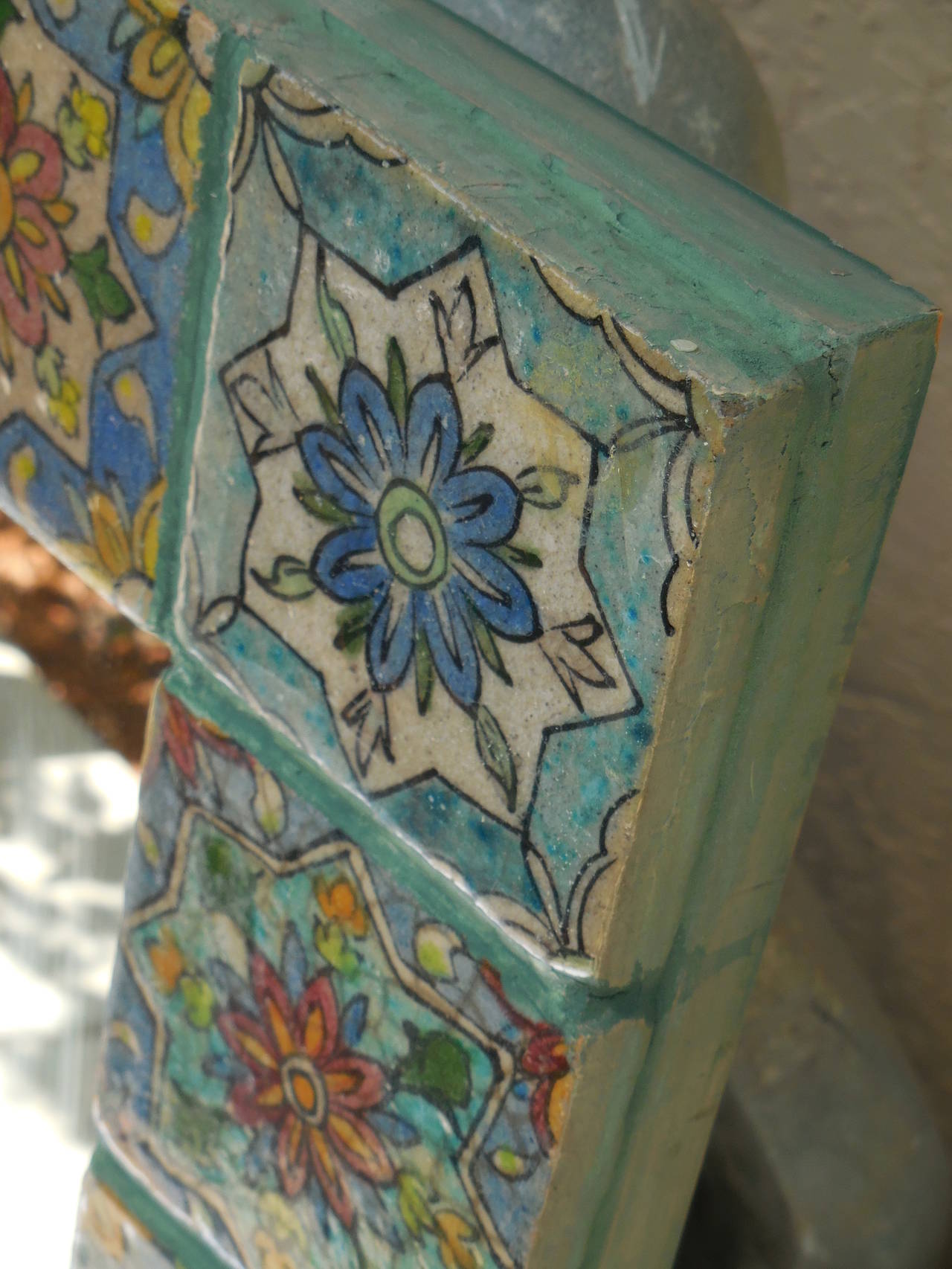 Large One of a Kind Persian Tile Mirror at 1stDibs