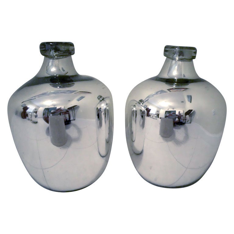 Large Mercury Glass Vases at 1stDibs