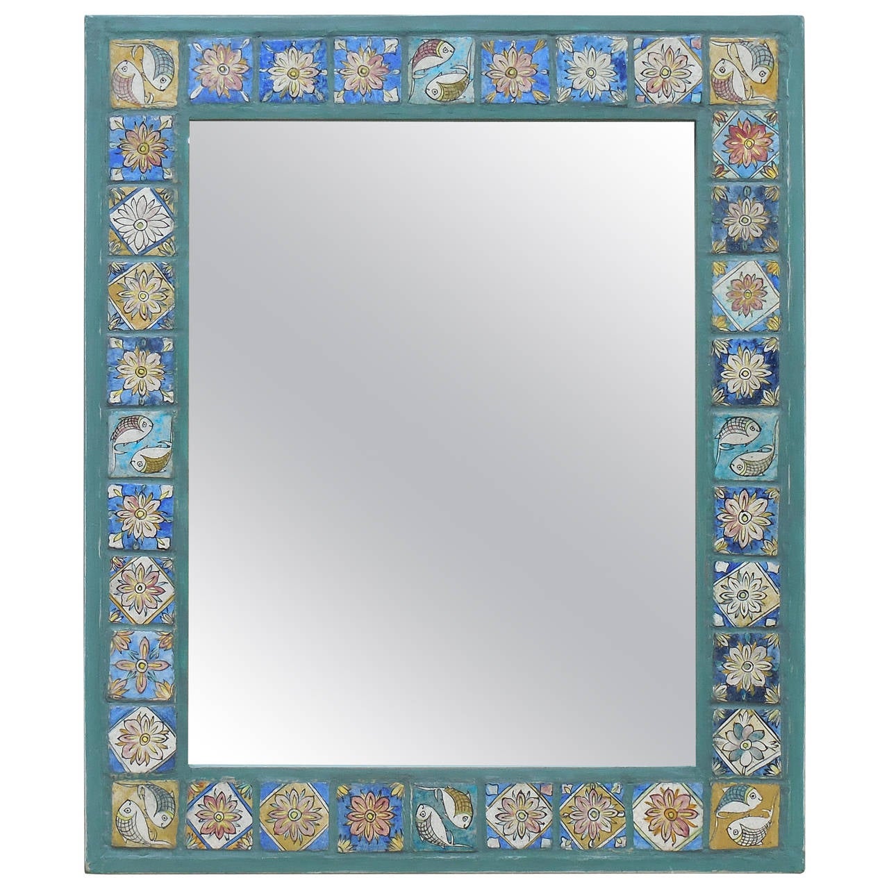 One-of-a-Kind Persian Tile Mirror at 1stDibs