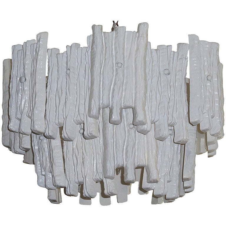 White Painted Lucite Chandelier at 1stDibs