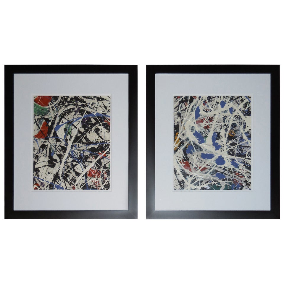 Pair of Abstract Paintings at 1stDibs