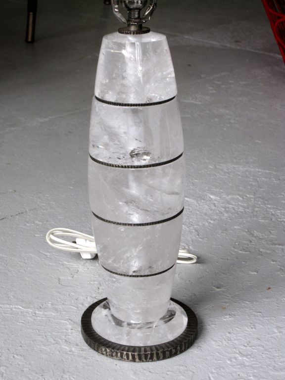 Spectacular Pair of Rock Crystal Lamps For Sale at 1stDibs