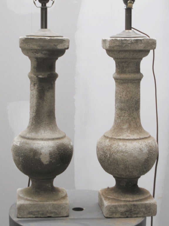 2 Elegant Pairs of Stone Balustrade Lamps at 1stDibs