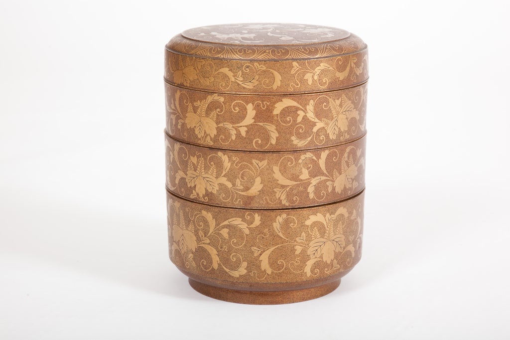 Japanese Meiji Lacquered Stacking Box at 1stDibs