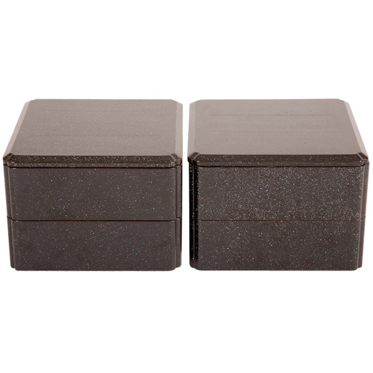 Pair of Japanese Lacquered Stacking Boxes at 1stDibs