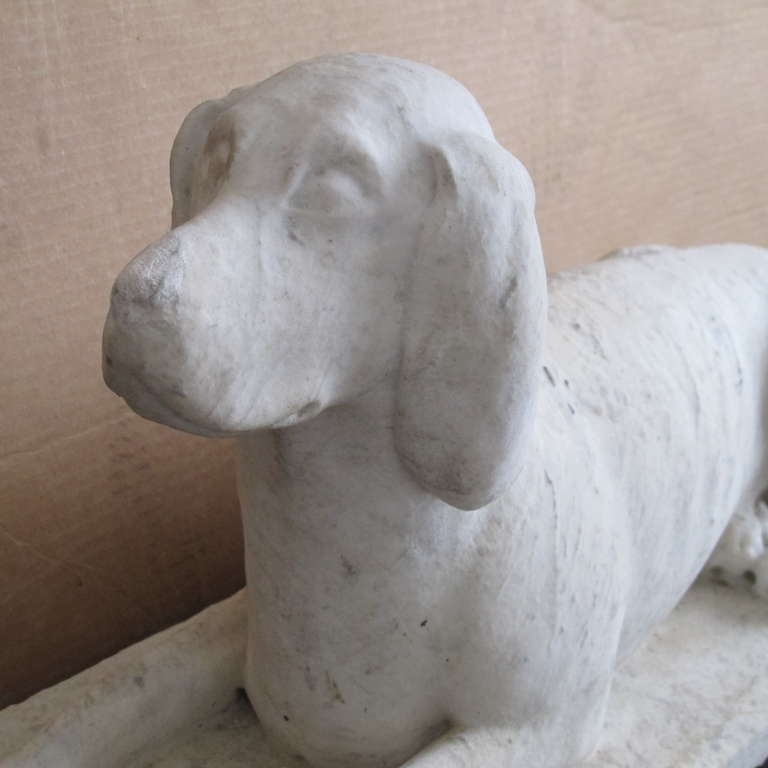 Marble Dog Garden Sculpture at 1stDibs | marble dog statue, marble the ...