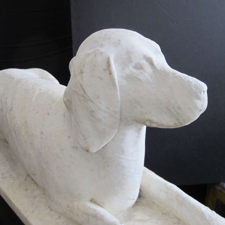 Marble Dog Garden Sculpture at 1stDibs | marble dog statue, marble the ...