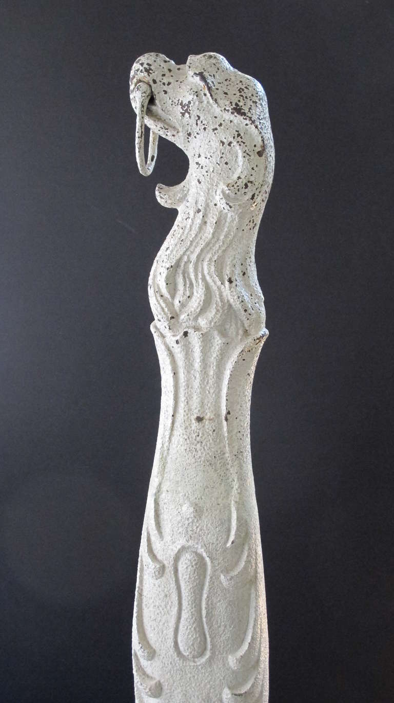 Rare Cast Iron Eagle Head Hitching Post For Sale at 1stDibs