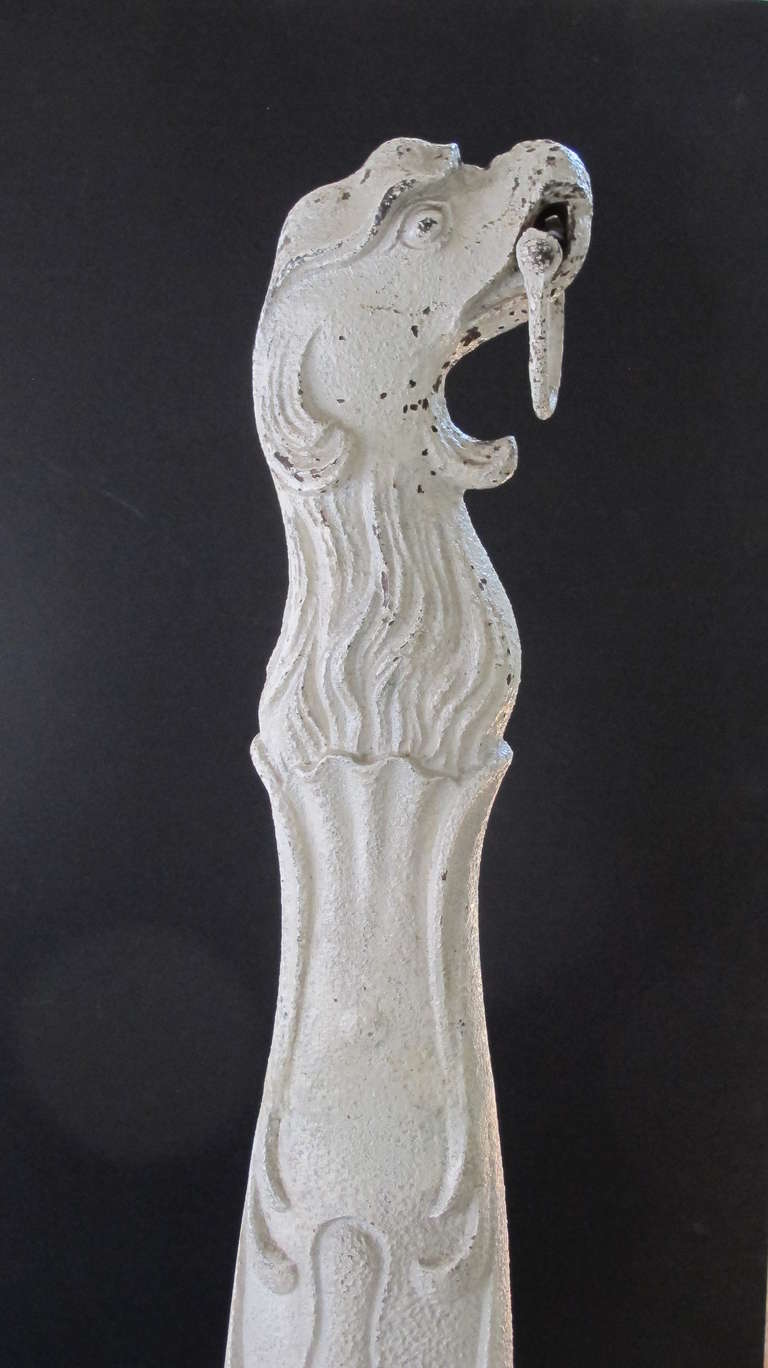 Rare Cast Iron Eagle Head Hitching Post For Sale at 1stDibs