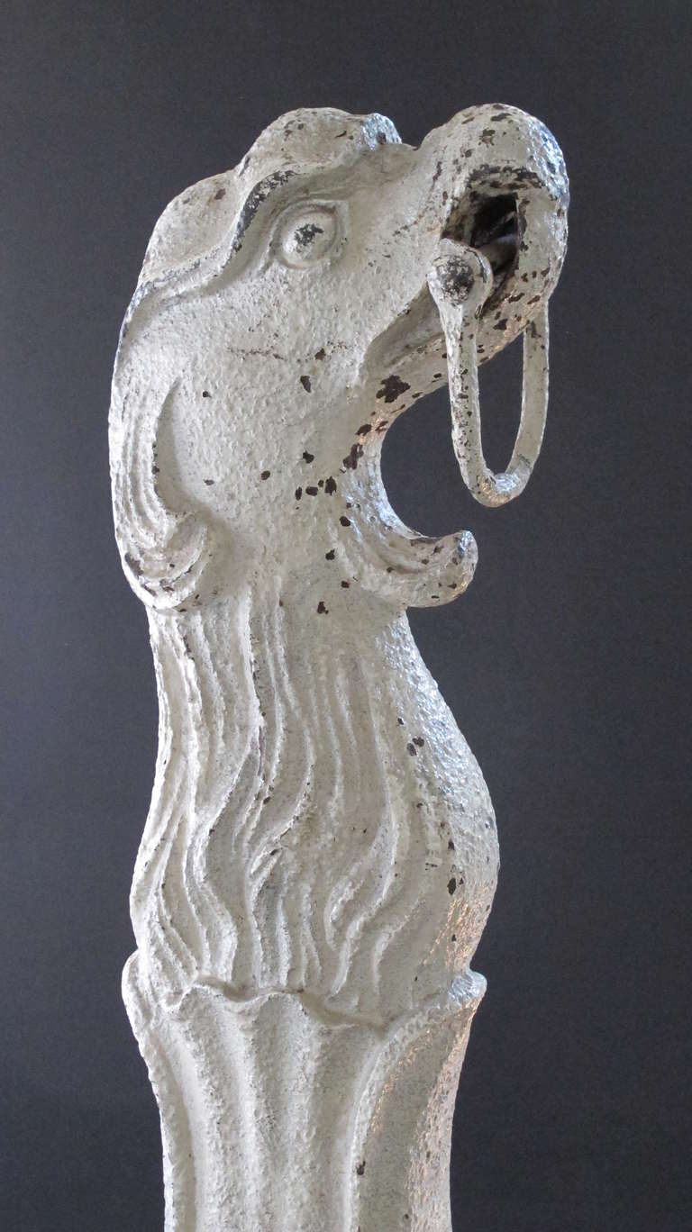 Rare Cast Iron Eagle Head Hitching Post For Sale at 1stDibs