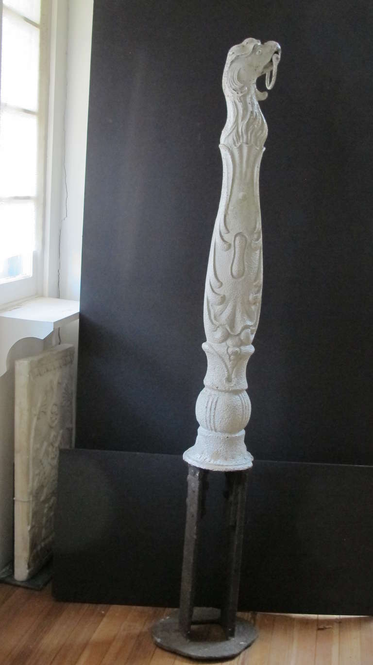 Rare Cast Iron Eagle Head Hitching Post For Sale at 1stDibs