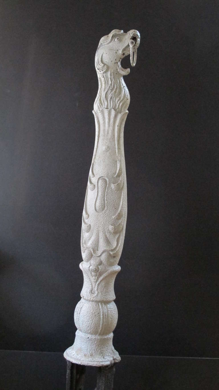 Rare Cast Iron Eagle Head Hitching Post For Sale at 1stDibs