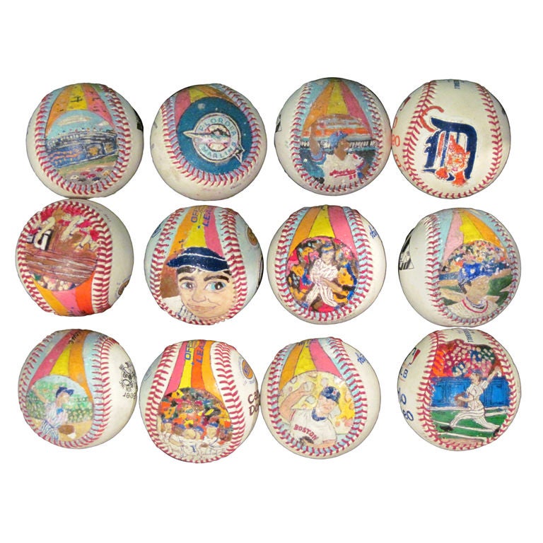 Painted Baseballs Of Major League Teams For Sale at 1stDibs