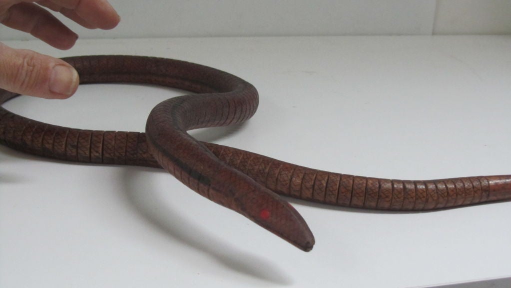 Wooden Snake Toy at 1stDibs | segmented snake toy