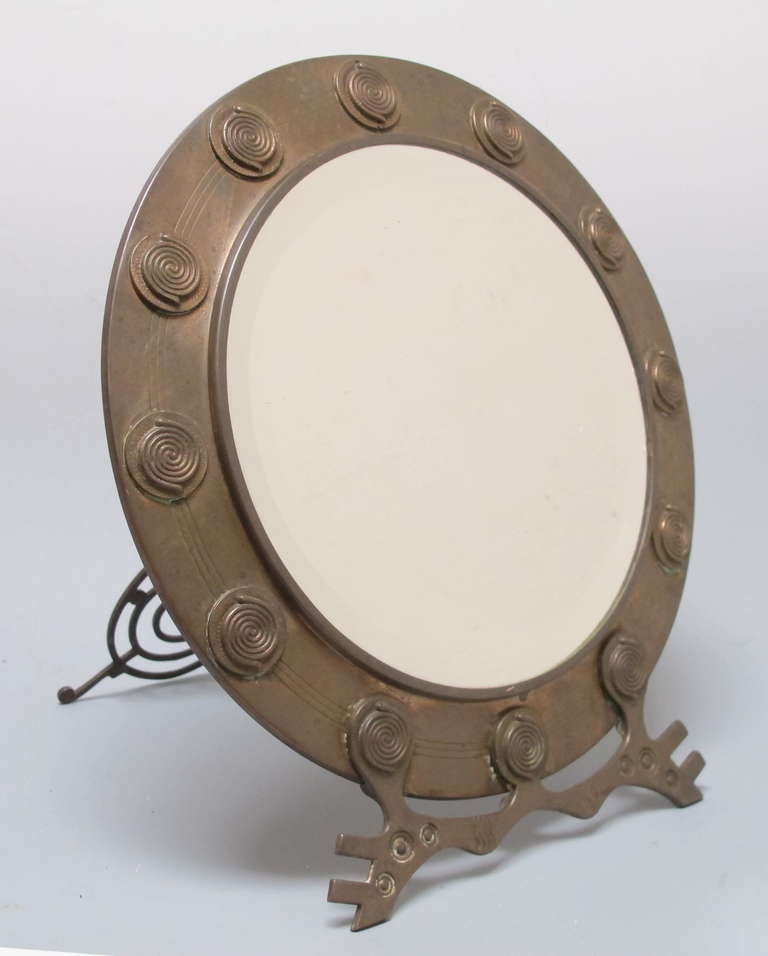 Round Aesthetic Movement Table Mirror at 1stDibs