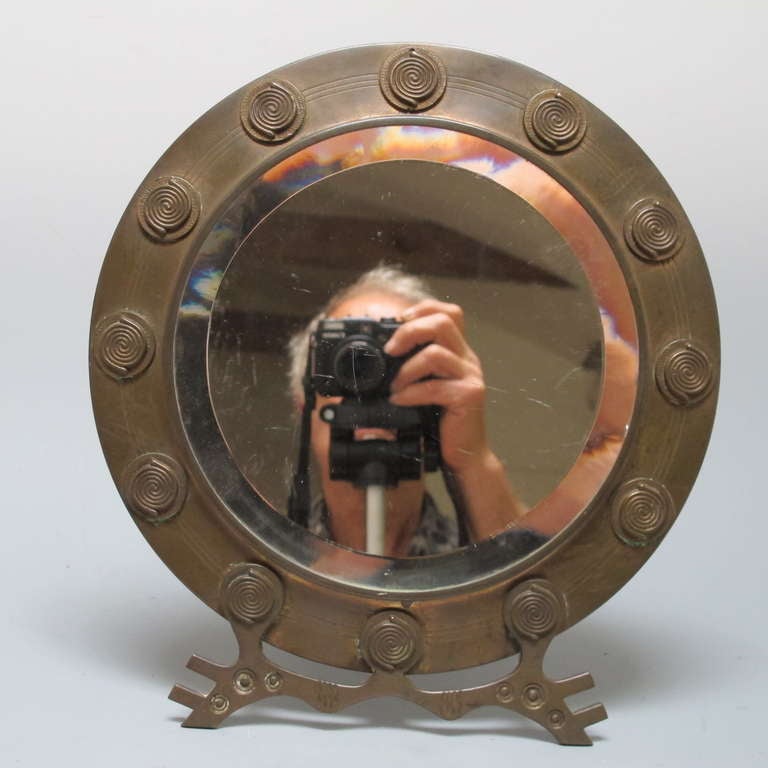 Round Aesthetic Movement Table Mirror at 1stDibs