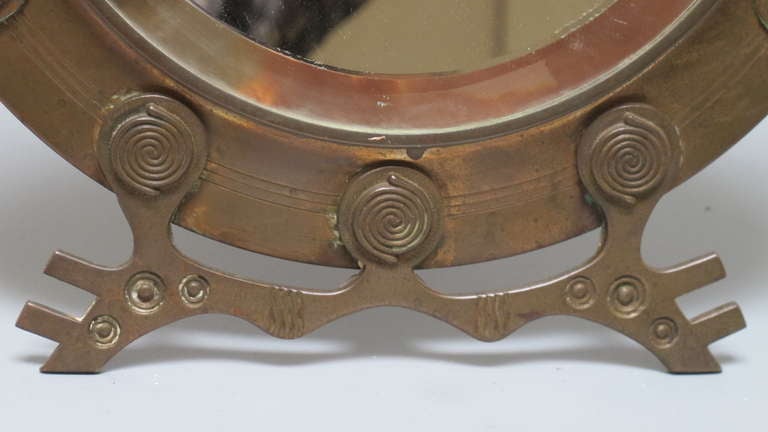 Round Aesthetic Movement Table Mirror at 1stDibs