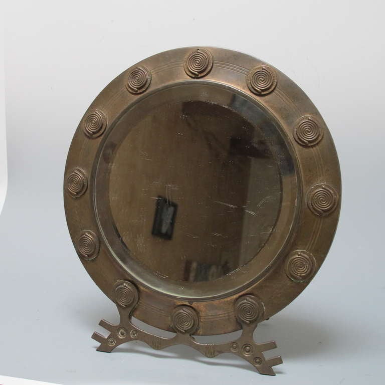 Round Aesthetic Movement Table Mirror at 1stDibs