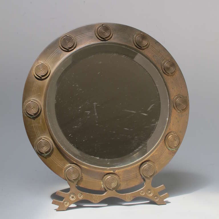 Round Aesthetic Movement Table Mirror at 1stDibs