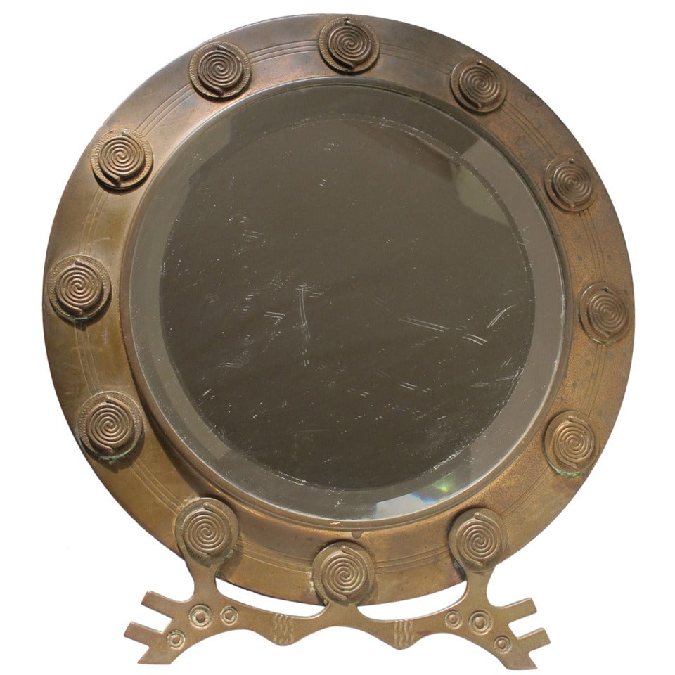 Round Aesthetic Movement Table Mirror at 1stDibs
