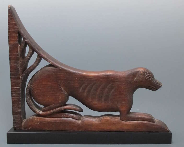 Carved Wood Dog Corbel For Sale at 1stDibs | corbel dog