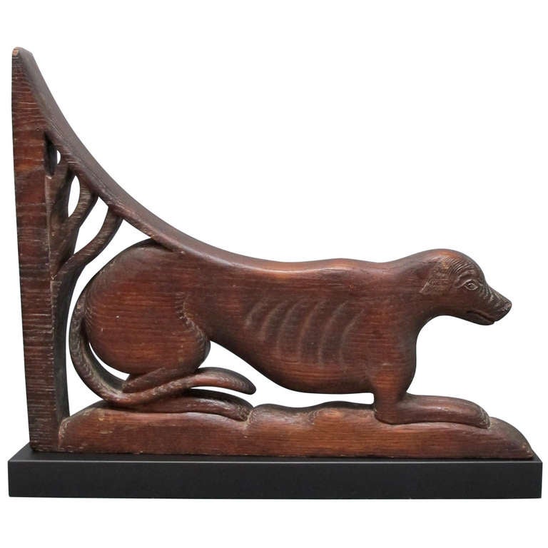 Carved Wood Dog Corbel For Sale at 1stDibs | corbel dog